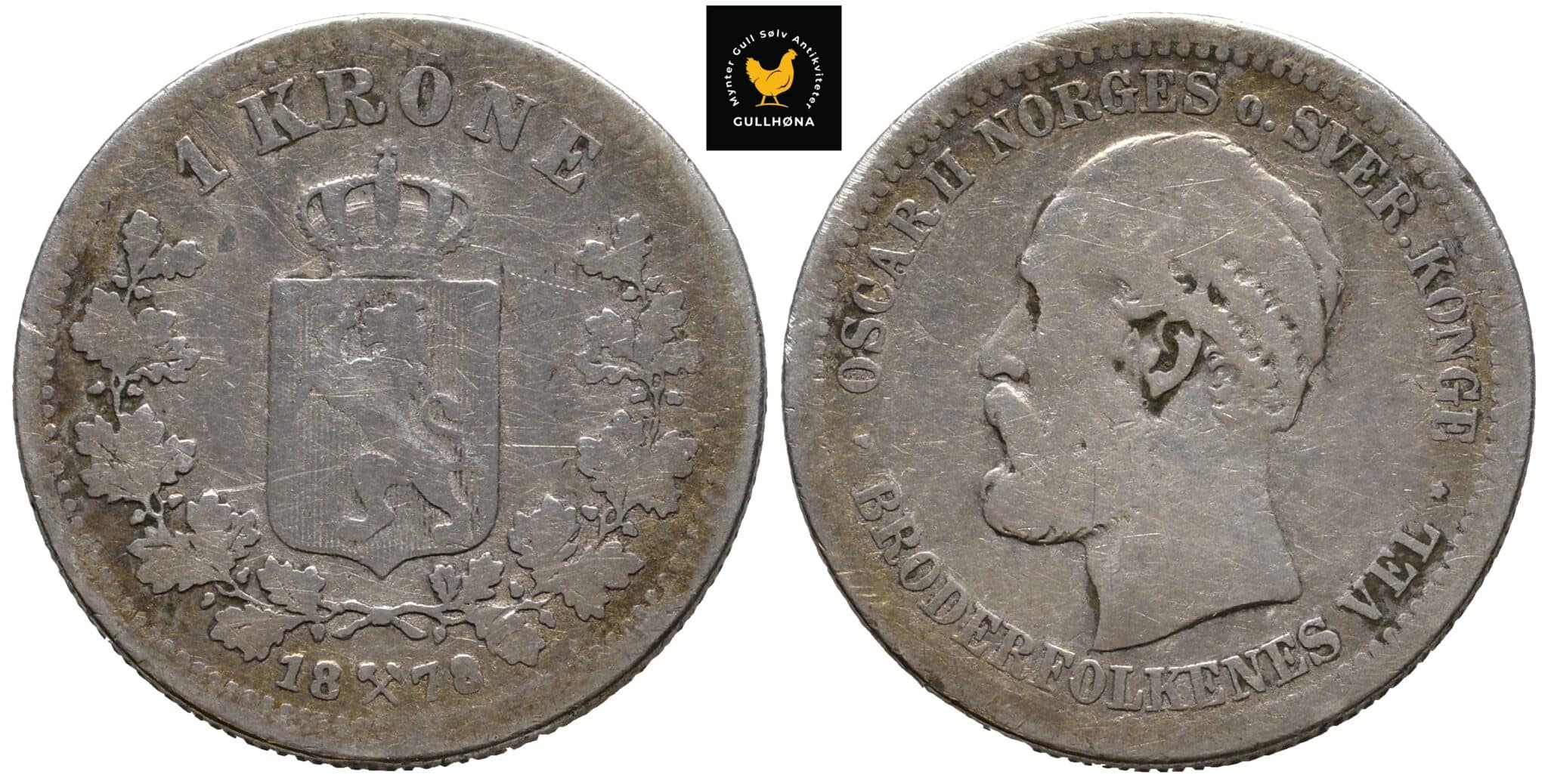 1878 Norge 1 Krone - Gullhona.no